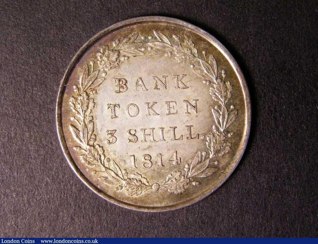 Bank Token Three Shillings 1814 ESC 422 A/UNC with a light tone : A122 ...